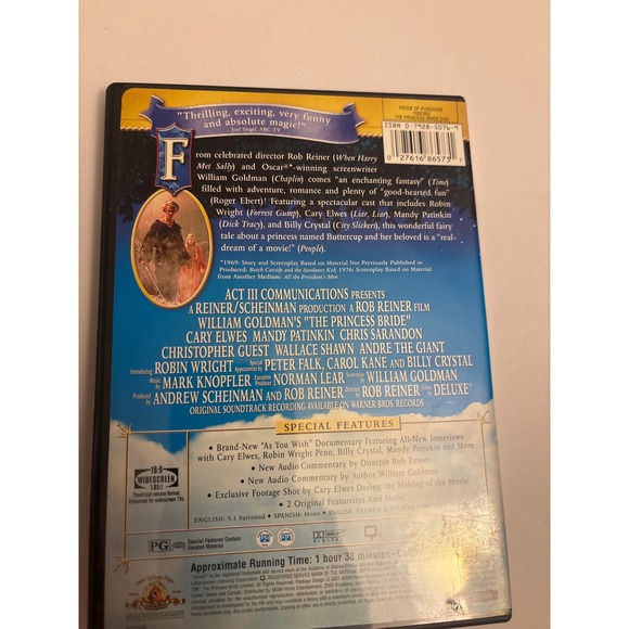 Media | The Princess Bride Special Edition Dvd Movie Film Rob Reiner ...